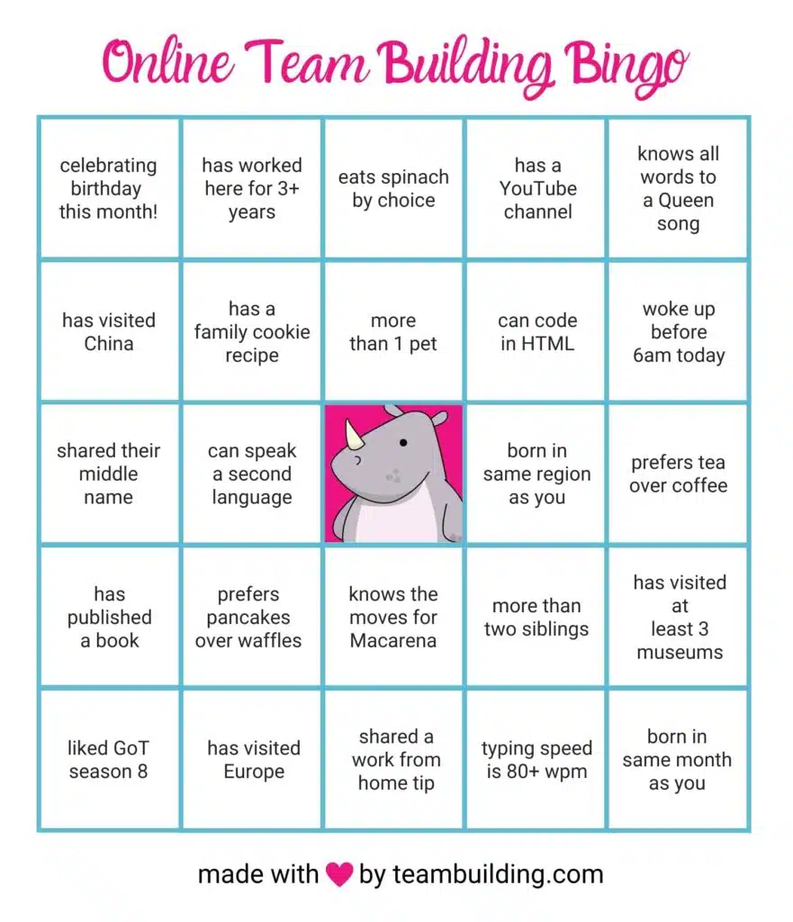 Online Team Building Bingo: Rules & Free Game Board