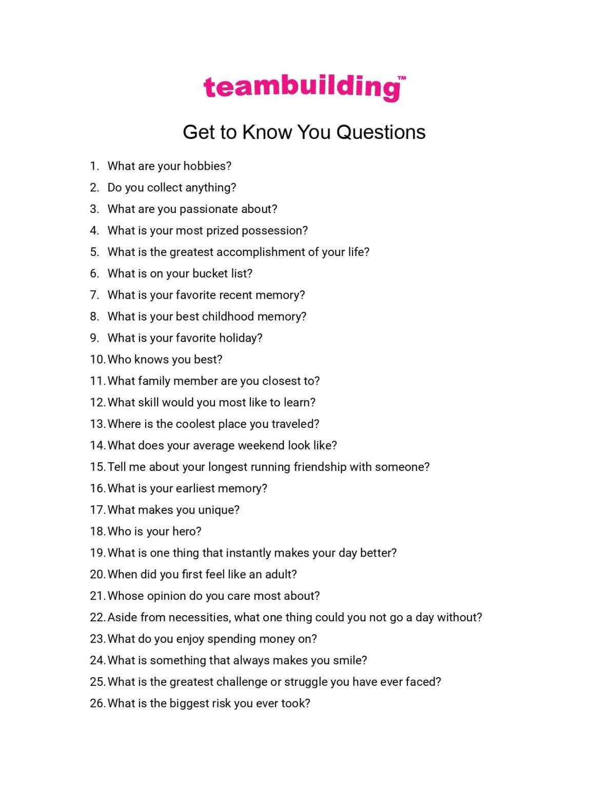 Get To Know You Questions: The #1 List for Fun