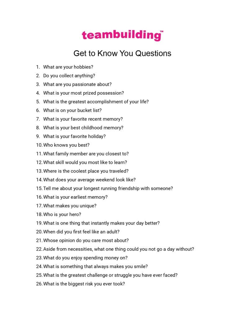 Get To Know You Questions: The #1 List for Fun