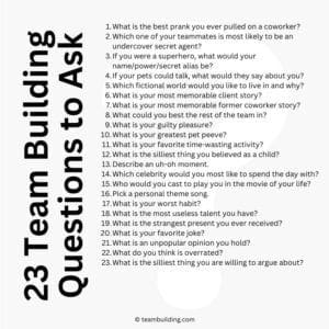 Team Building Questions for Work: #1 List