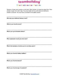 Team Building Worksheets: Free Templates