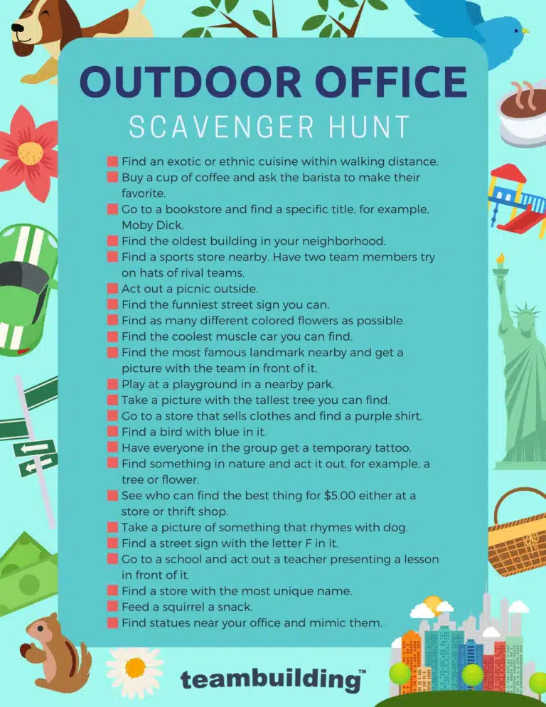 11 Fun Office Scavenger Hunt Ideas & Templates