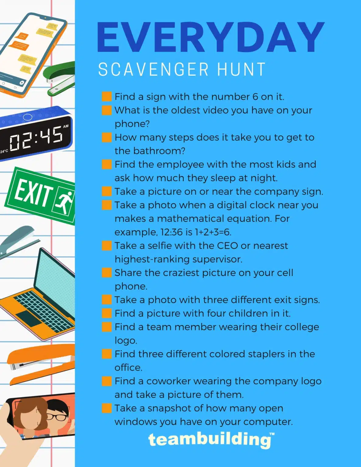 11 Fun Office Scavenger Hunt Ideas & Templates